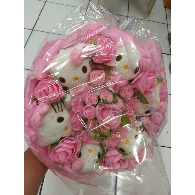 Jual Promo Buket Bunga Hello Kitty doraemon hand Murah | Shopee Indonesia
