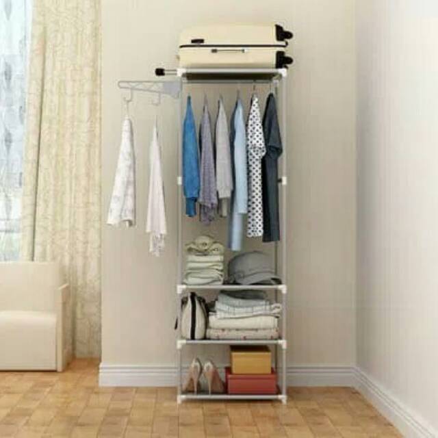 Jual Rak Lemari Pakaian Stand Hanger Serbaguna Tanpa Cover A580 ...