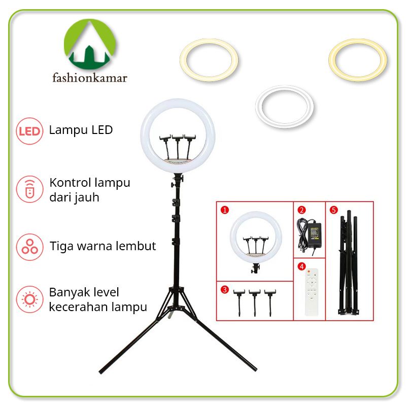 Jual Ring Light Lampu LED Ukuran 26CM,33CM,45CM Tersedia Paket Lengkap ...