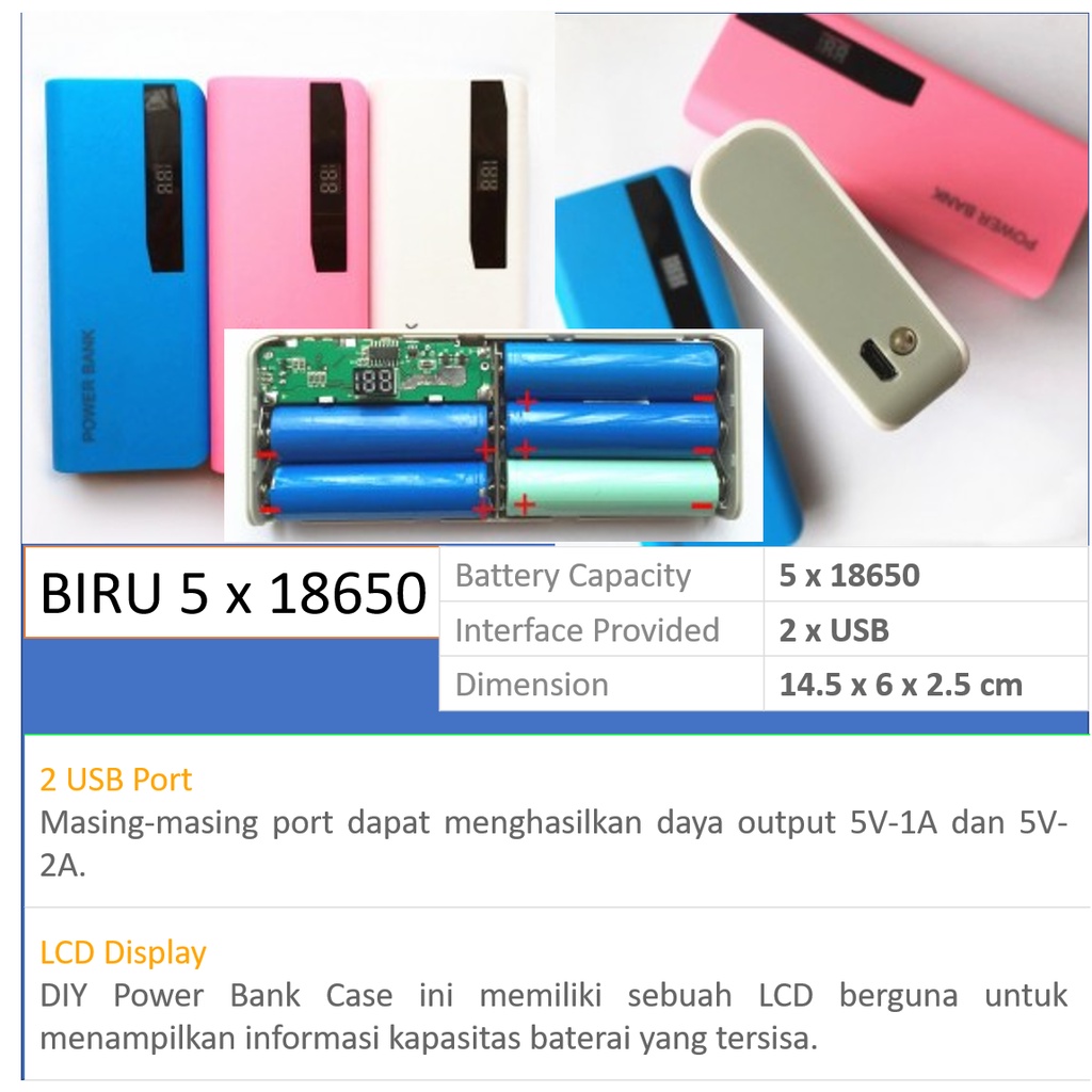 Jual ORIGINAL Case Casing Powerbank Kesing DIY Power Bank Case 1 5 ...