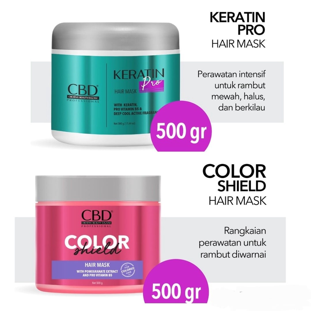 Jual CBD Collagen / Keratin / Color / Bio Peptide Hair Mask 500g (BESAR ...