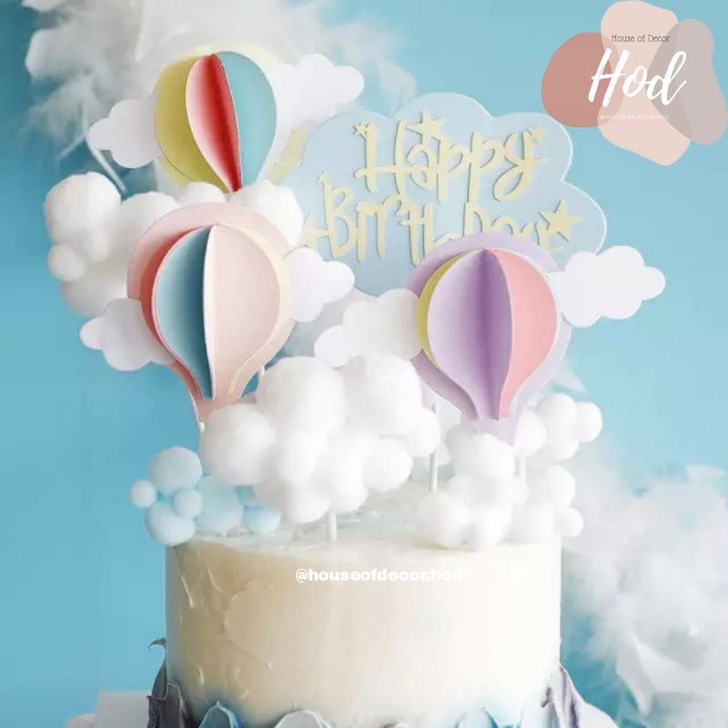 Jual Topper Awan Fur White Blue Hiasan Kue Ulang Tahun Birthday Cake ...
