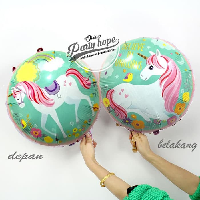 Jual balon unicorn / balon bulat unicorn / balon foil bulat unicorn ...