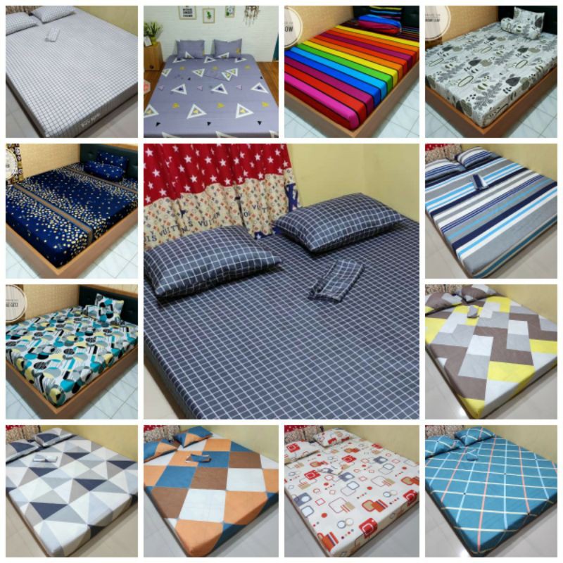 Jual Sprei Seprei Motif Minimalis Kotak Simpel 160x200x20 homemade high ...
