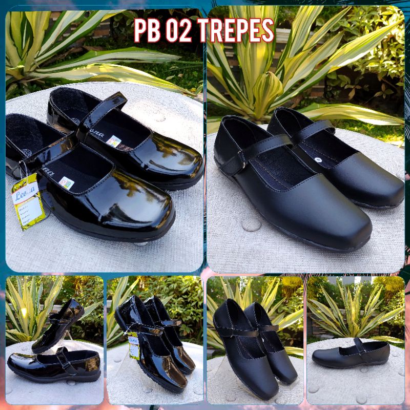 Jual SEPATU PANTOFEL WANITA FLAT HITAM POLOS FORMAL GURU SEKOLAH KANTOR ...