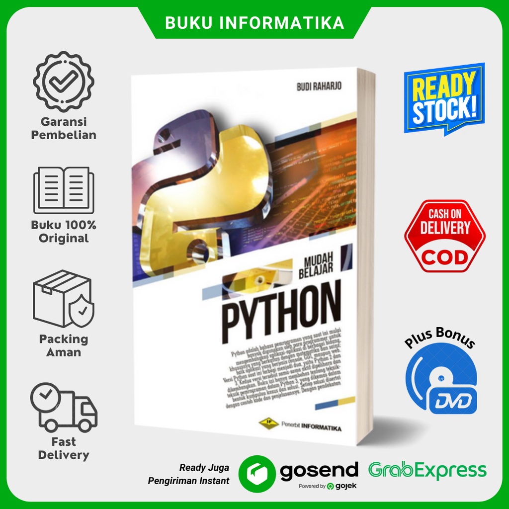 Jual Buku Mudah Belajar Python (Untuk Aplikasi Desktop Dan Web) Edisi Revisi + Bonus CD | Shopee ...