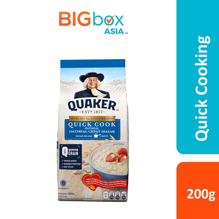 Jual Quaker Quick Cooking Oatmeal Biru 200g (EXP: 24 May 2023) | Shopee Indonesia