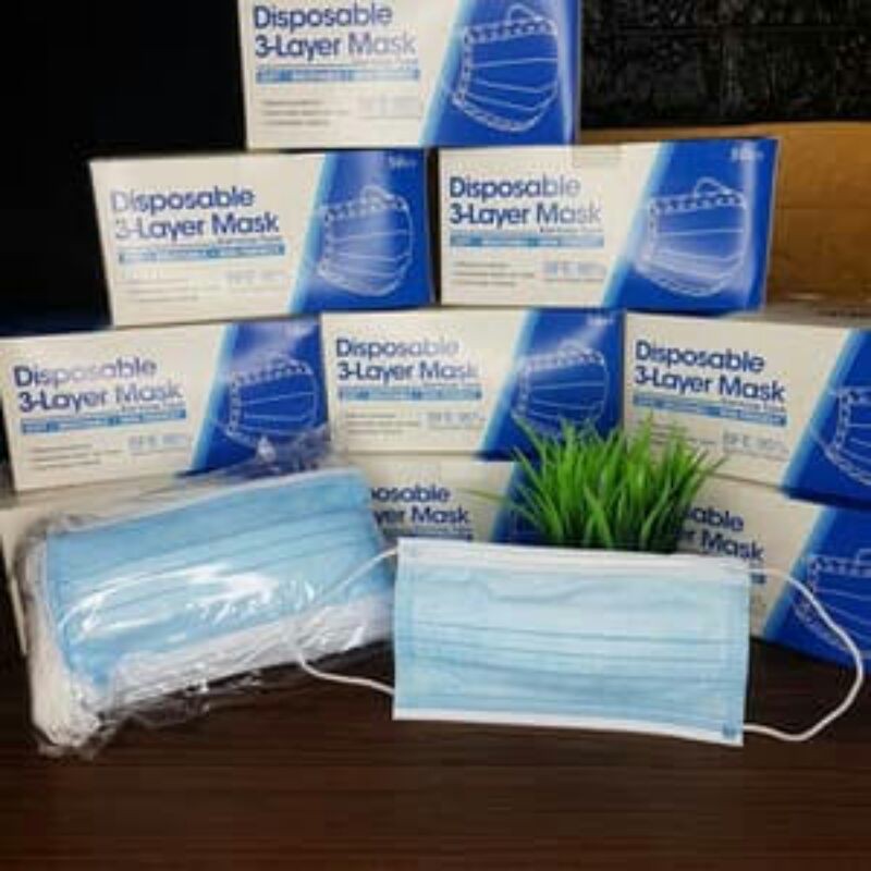 Jual MASKER MURAH MASKER 3 ply biru Facemask isi 50PCS | Shopee Indonesia