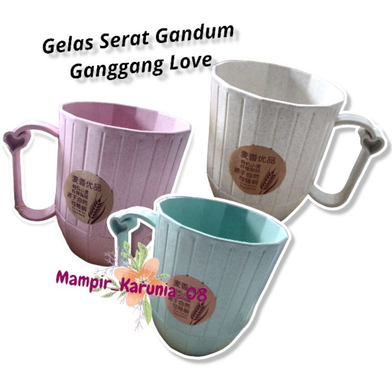 Jual Gelas Bentuk Love/Gelas Plastik/Gelas Serat Gandum/Gelas Unik ...