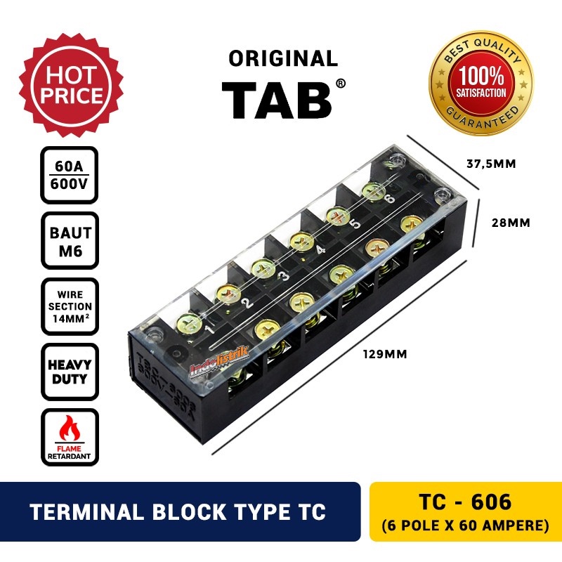 Jual Terminal Block / Blok Kabel TC-606 TAB | Shopee Indonesia