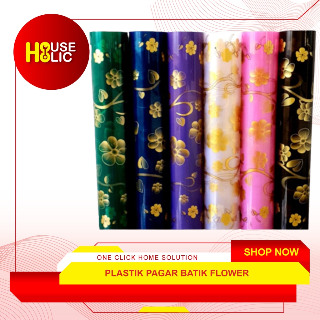Jual Fiber Plat Plastik Tutup Pagar BATIK FLOWER / Plastik Penutup ...
