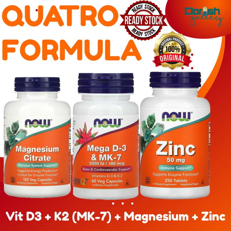Jual QUATRO FORMULA VITAMIN D3 K2 MAGNESIUM ZINC | Shopee Indonesia