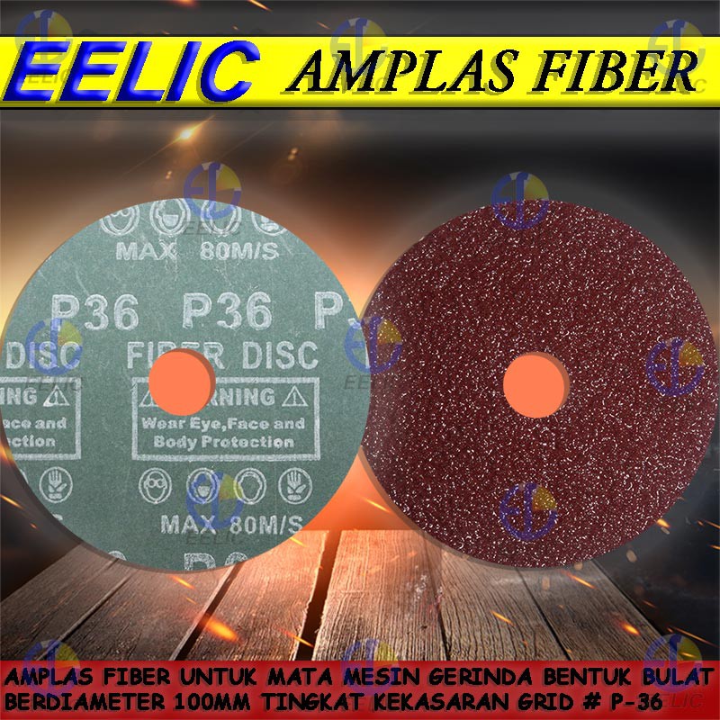 Jual EELIC AMS-FIBER ISI 10 PCS 4 Inch Gerinda DISC AMPLAS FIBER BULAT ...