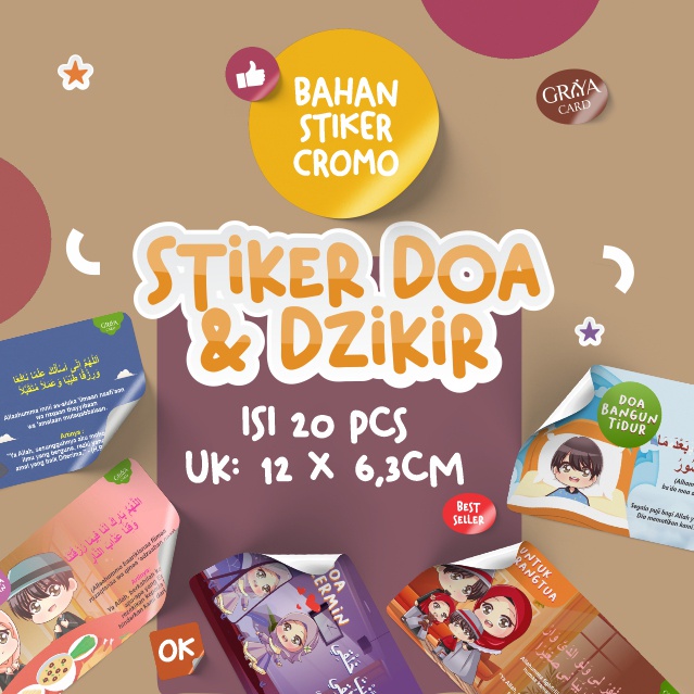 Jual ISI 20PCS | STIKER DOA SEHARI-HARI | SIZE 12x6,3CM | sticker ...