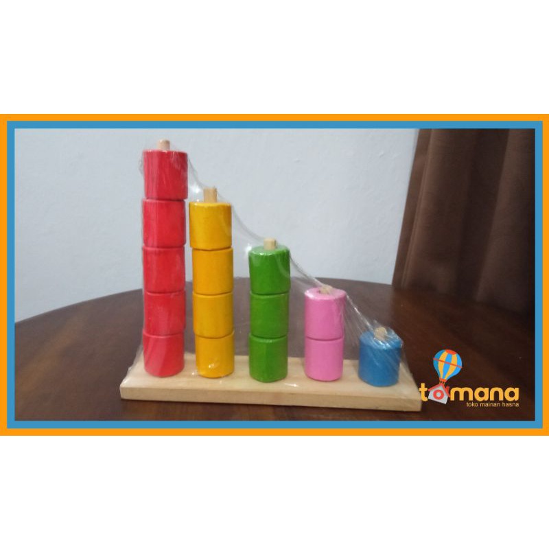 Jual MAINAN MENARA BALOK/ MENARA KAYU /MAINAN MENARA SILINDER/ MAINAN ...