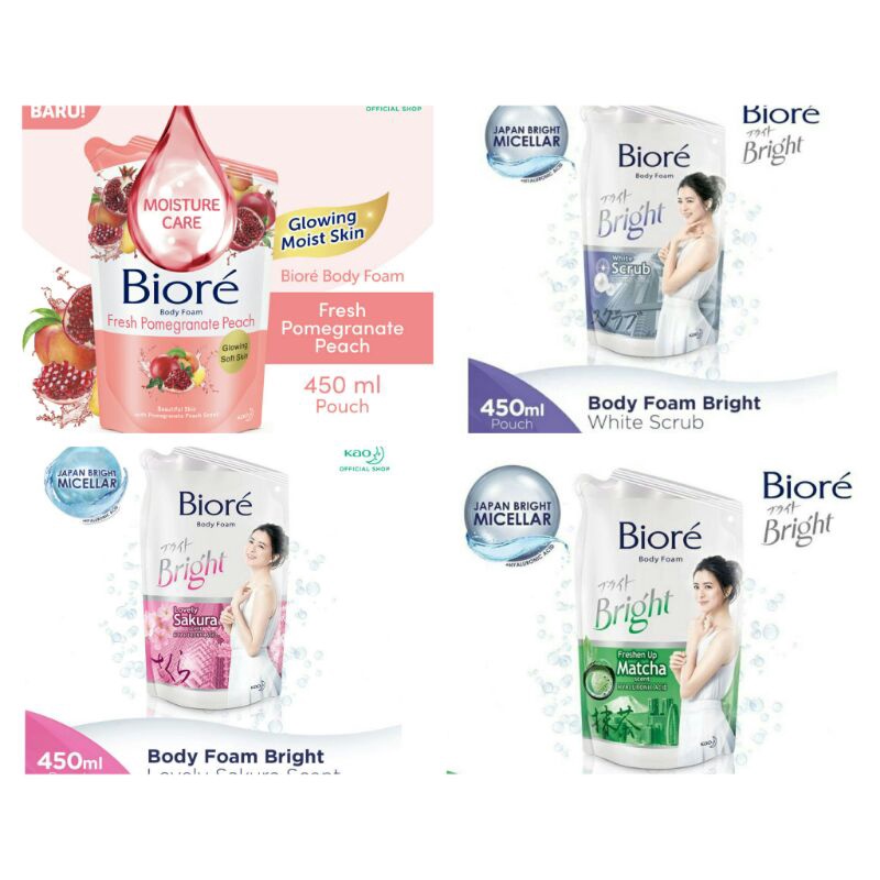Jual BIORE All Varian Body Foam Refill 400-450ml/Sabun Mandi | Shopee Indonesia