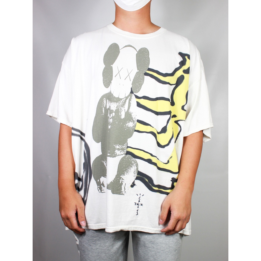 Jual Cactus Jack Travis Scott x Fragment Design x Kaws Aged Yellow Tee ...