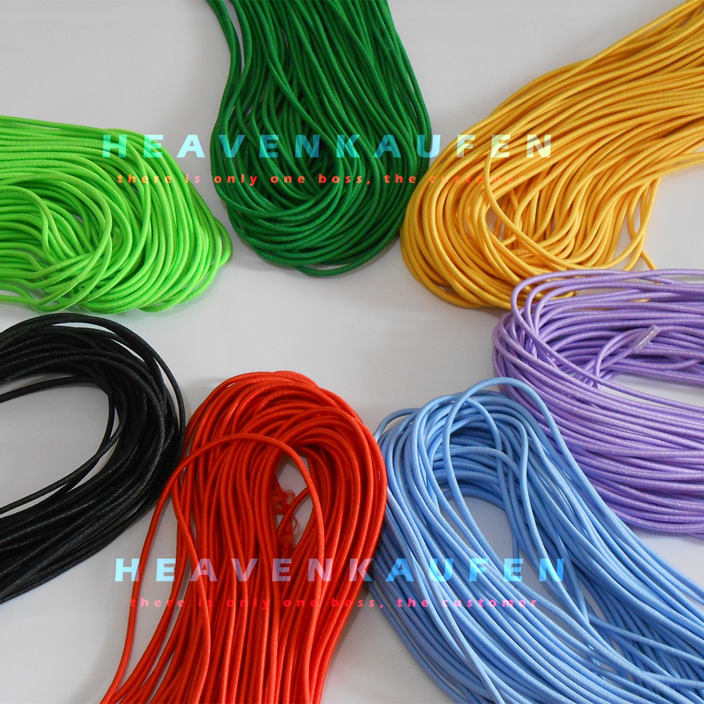 Jual Tali Elastis Warna Warni Diameter Kecil 1,5 mm Meteran | Shopee ...