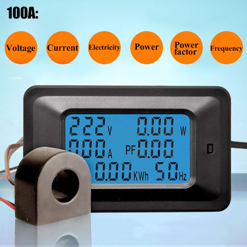 Jual Watt KWH Meter Power Monitor Daya Digital Multifungsi 20A 100A 110 ...