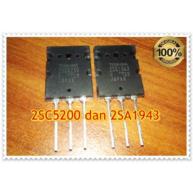Jual TR Transistor Final Audio Power Amplifier original Toshiba 2SC5200 dan 2SA1943 asli 5200 ...