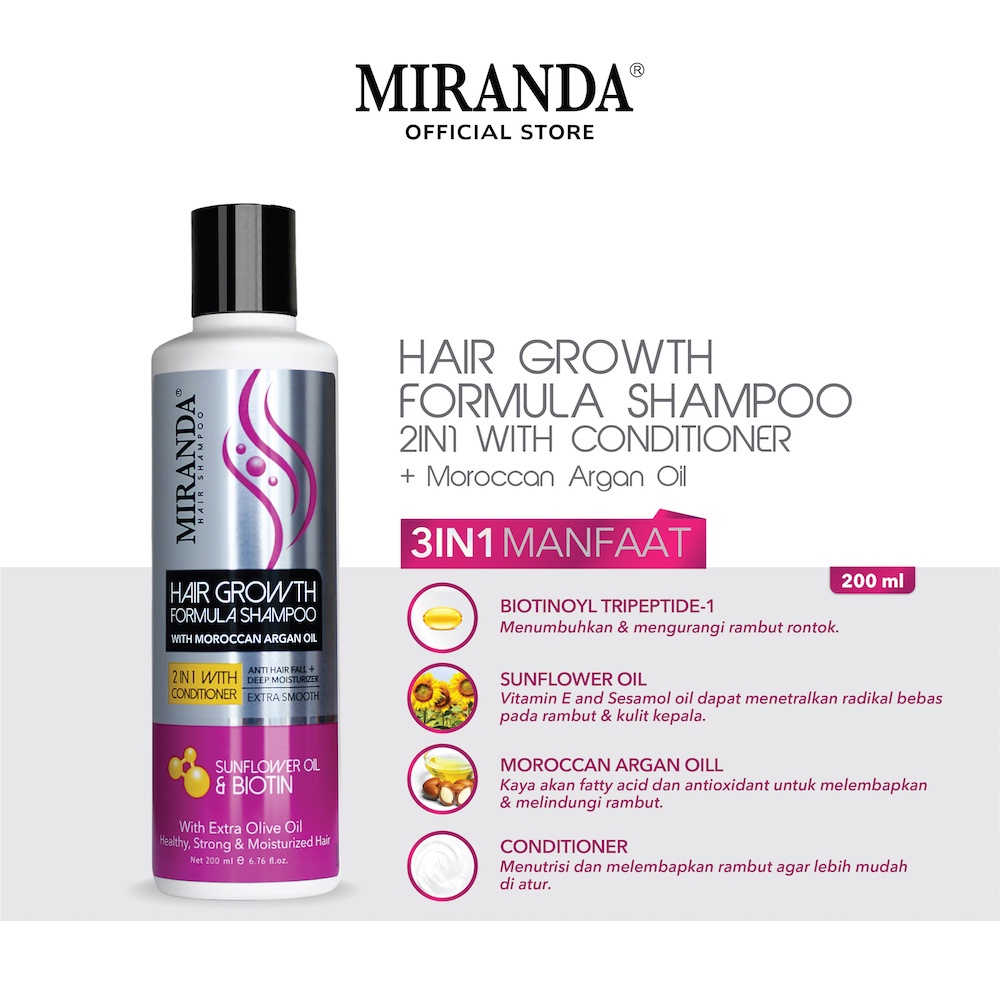 Jual Miranda Hair Growth Formula Shampoo 2 IN 1 With Conditioner ...