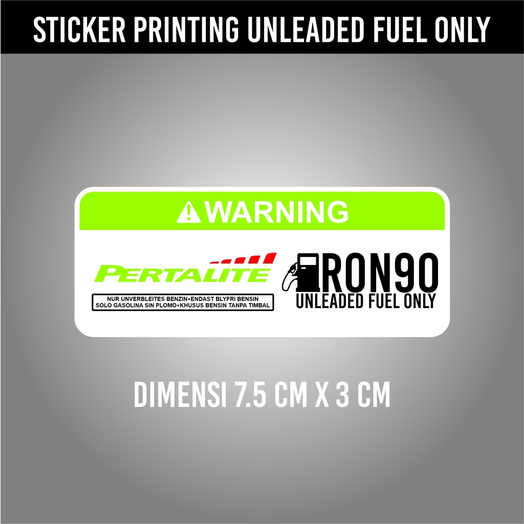 Jual Sticker Printing Unleaded Fuel Only Bahan Bakar RON Pertamax Shell ...
