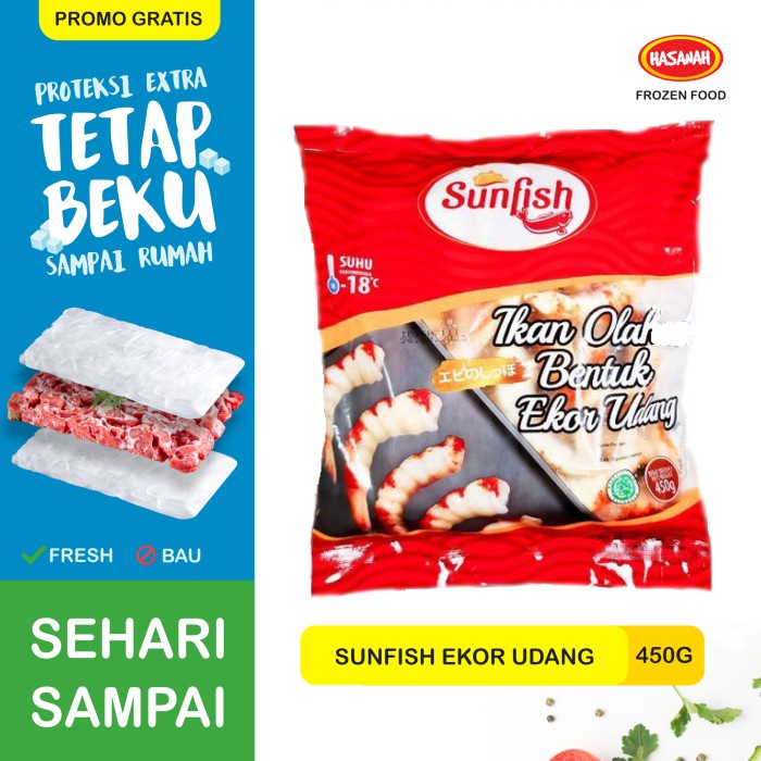 Jual Shrimp Tail Ekor Udang Sunfish 450 Gr Fish Frozen Food Seafood ...