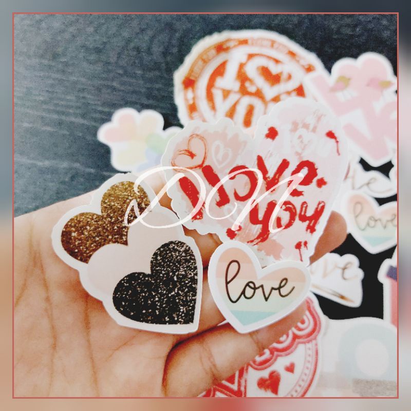 Jual isi 16 pcs stiker kertas love cute sticker glossy karakter love ...