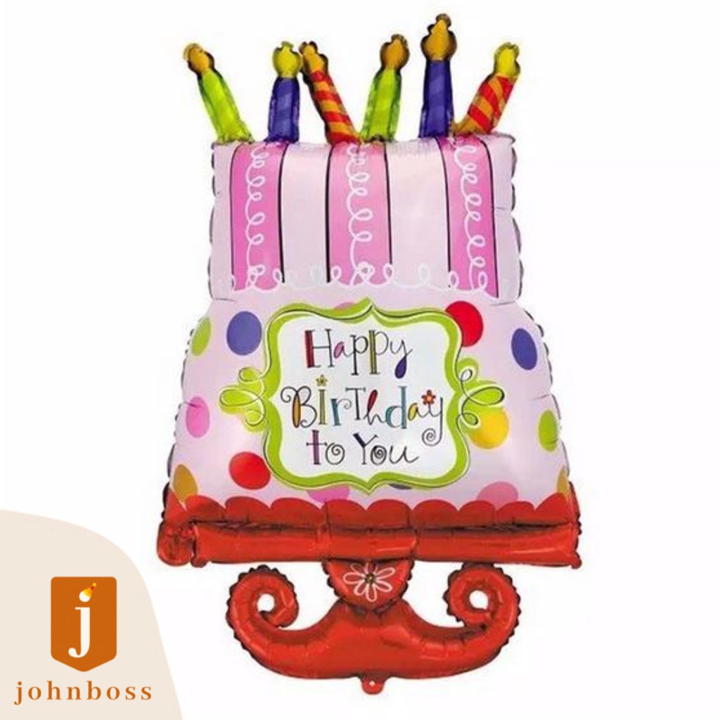 Jual Balon Foil Birthday Cake Lilin / Balon Kue Ultah / Balon Ulang ...