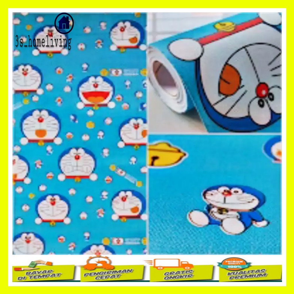 Jual Wallpaper Dinding Doraemon Polos Wall Sticker Wallpaper Karakter Kartun Wallpaper Doraemon ...