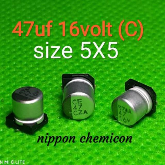 Jual Solid kapasitor capasitor elko elco SMD 47uf 16v 5X5 original ...