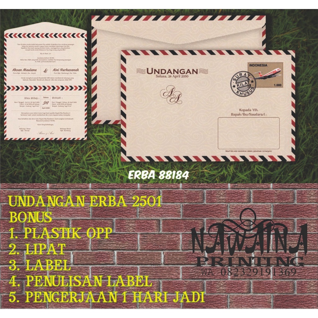 Jual UNDANGAN BLANGKO ERBA SERI 88184 | Shopee Indonesia