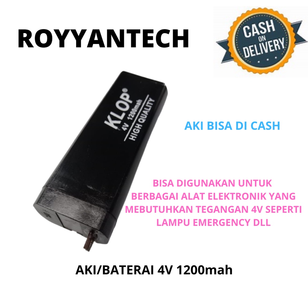 Jual BATERAI 4V 1200MAH BATERE 4 VOLT 1200 MAH AKI 4 V 1200 MAH KLOP ...