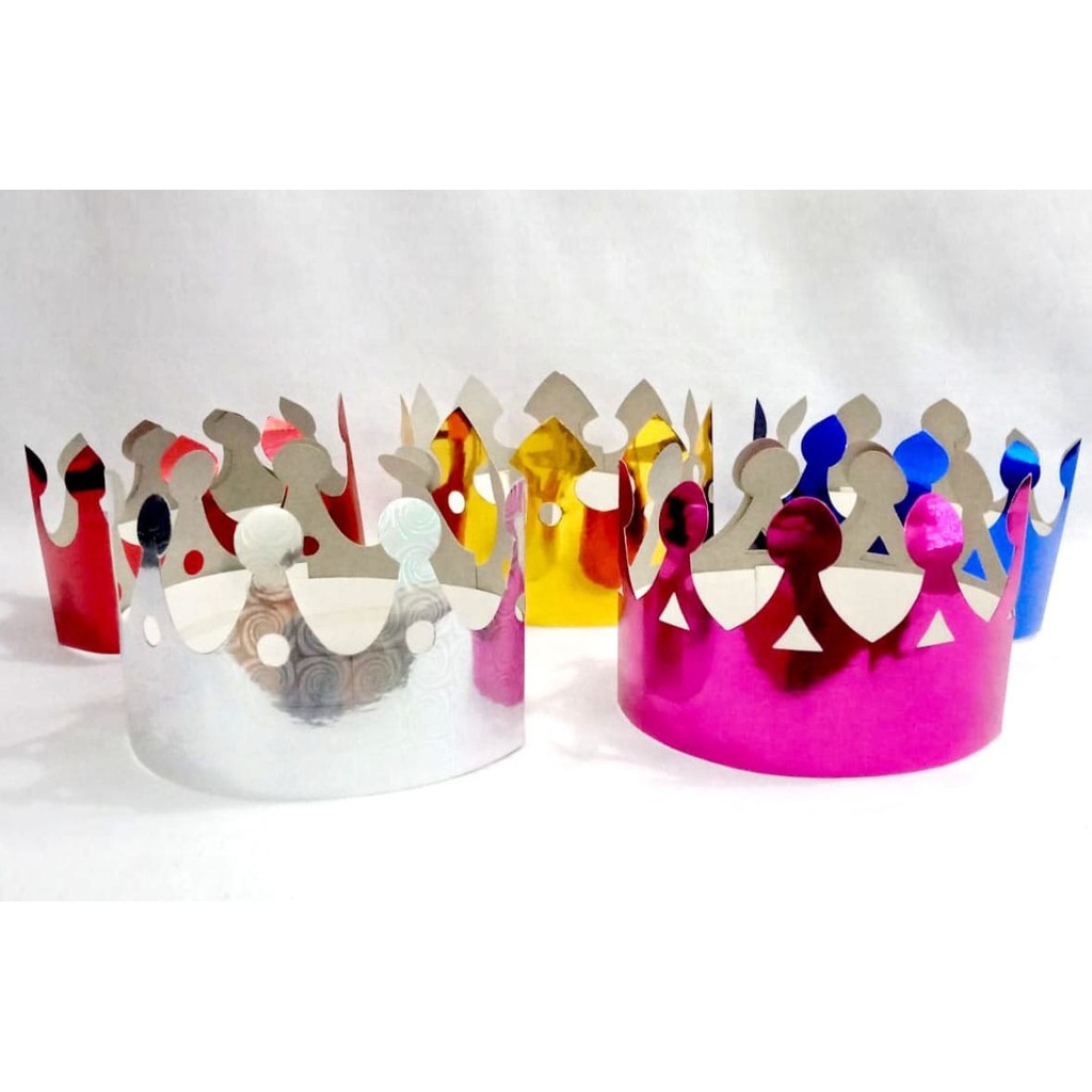 Jual TOPI RAJA KERTAS HOLOGRAM isi 5 pcs Topi Lingkar Drama Natal ...