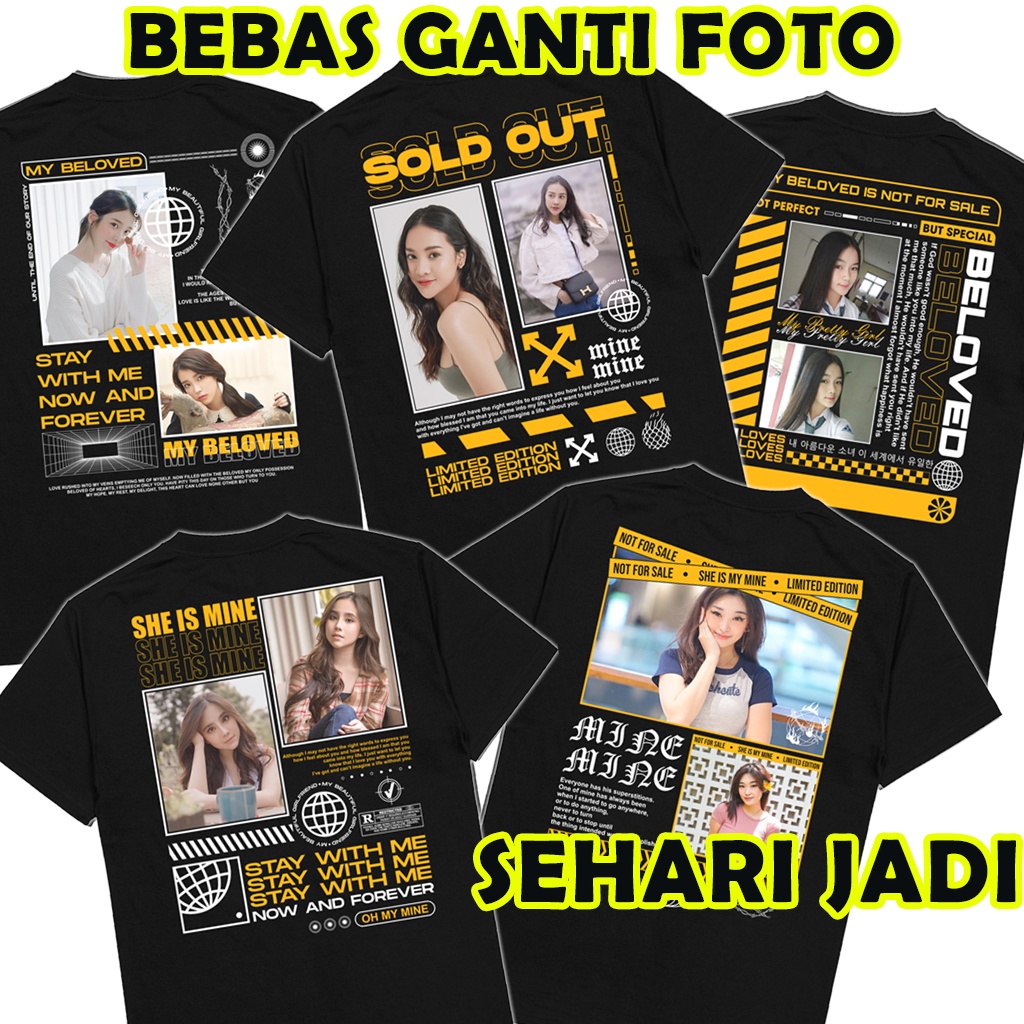 Jual Kaos Custom Foto Baju Streetwear Bucin Sablon Satuan Kekinian ...