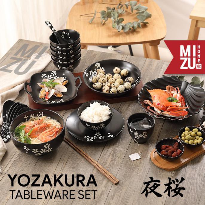 Jual MIZU YOZAKURA Sakura Ceramic Tableware Dinnerware Set Piring Makan ...