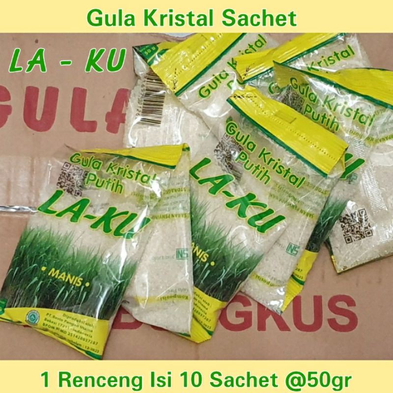 Jual Gula Pasir Sachet LAKU / Renceng isi 10 Sachet @50gr | Shopee ...