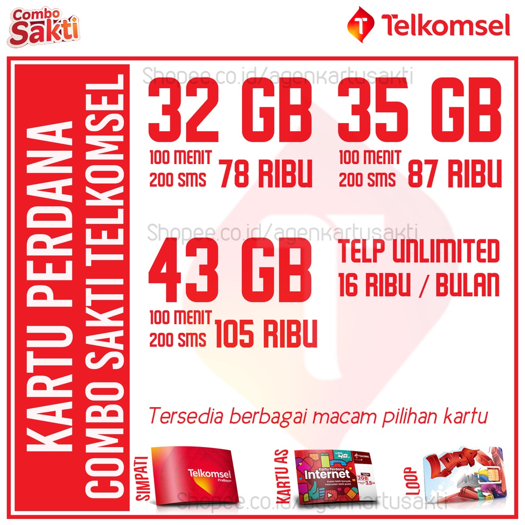 Jual Kartu Perdana Combo Sakti Telkomsel | Shopee Indonesia Jual Kartu Perdana Combo Sakti Telkomsel | Shopee Indonesia
