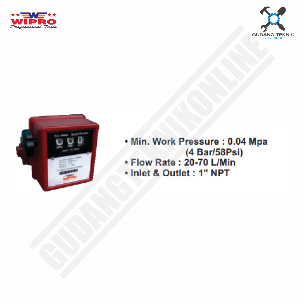 Jual Flow Meter 3 Digit 1" WIPRO FM-30G / Meteran Solar Minyak Flow ...