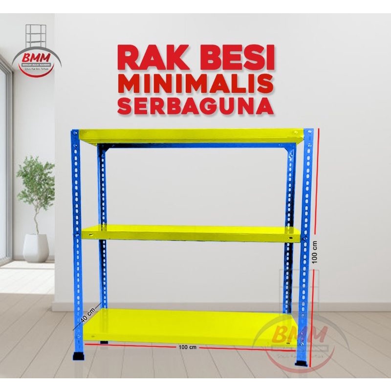 Jual RAK BESI SIKU LUBANG 3 SUSUN | RAK BUKU MINIMALIS | RAK BESI KECIL ...