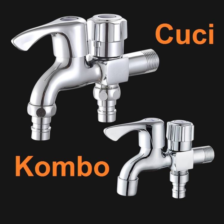 Jual Kran Cabang Engkol Keran Shower Cabang 2 Kran Double Kamar Mandi 2 Way 2 Keran Tembok Wall ...