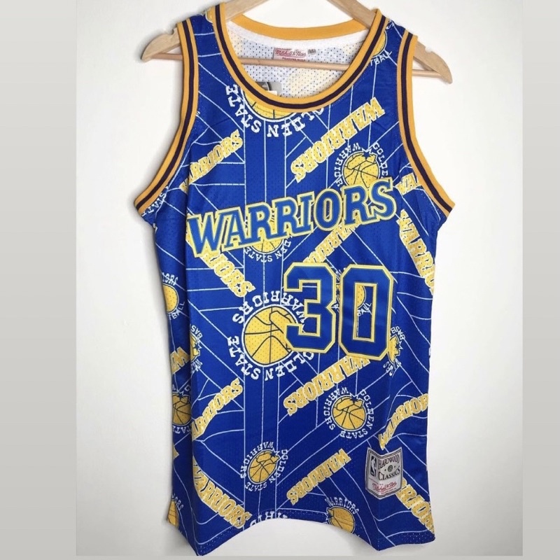 Jual JERSEY BASKET NBA CLASSIC HWC TEAR UP PACK ED GSW #30 CURRY BIRU ...