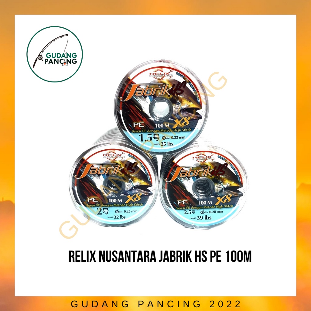 Jual Senar Pancing PE Relix Nusantara Jabrik HS X8 100M - Multicolor | Shopee Indonesia