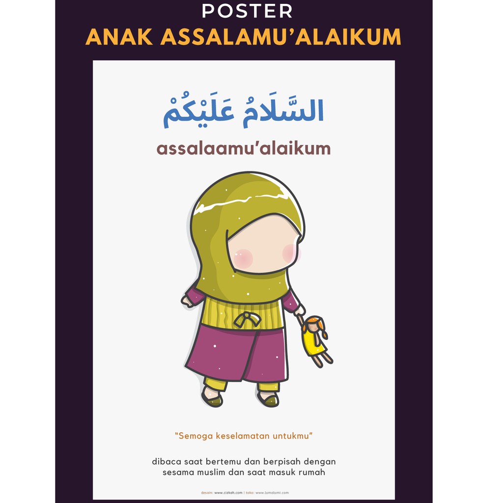 Jual Poster mengenal bacaan assalaamu'alaikum media pendidikan anak ...
