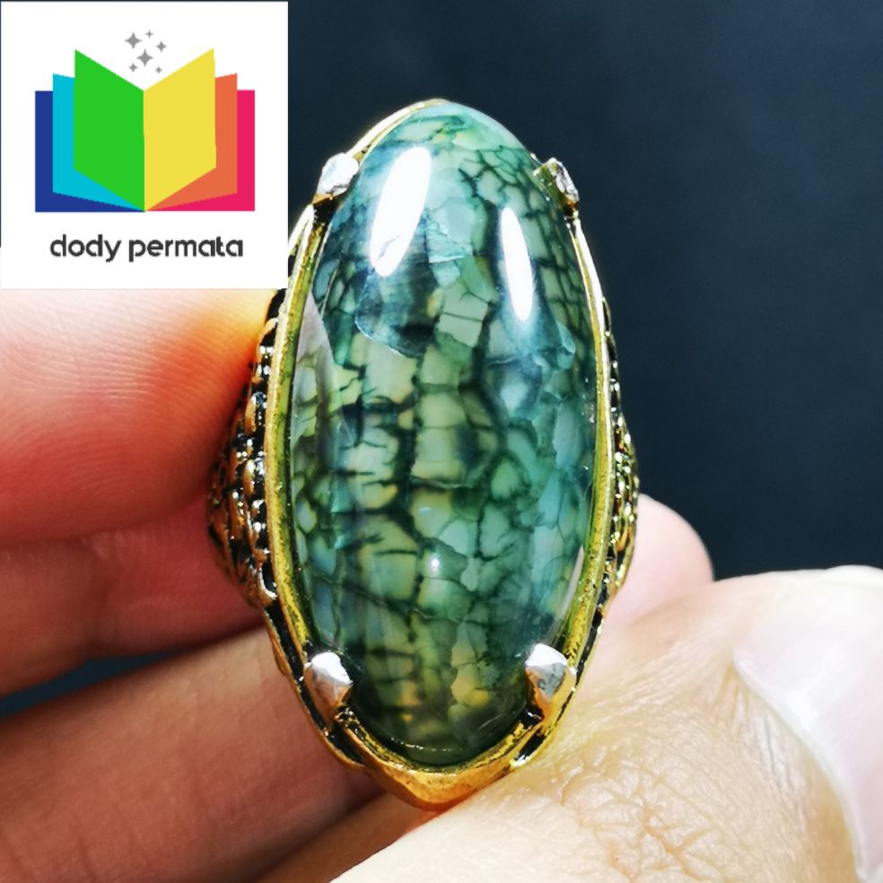Jual ( Cincin Batu Natural Sisik Naga Top Colour Big Size Plus Ring ...