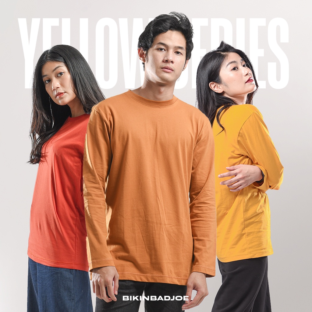 Jual BIKINBADJOE - KAOS POLOS PANJANG - ORANGE MUSTARD KUNING BUSUK ...