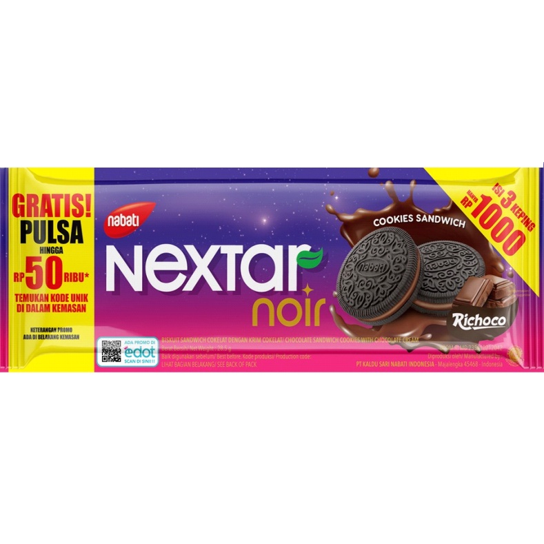 Jual NEXTAR NOIR RICHOCO 18 gram COKLAT COOKIES RENCENG 1000 GRATIS ...