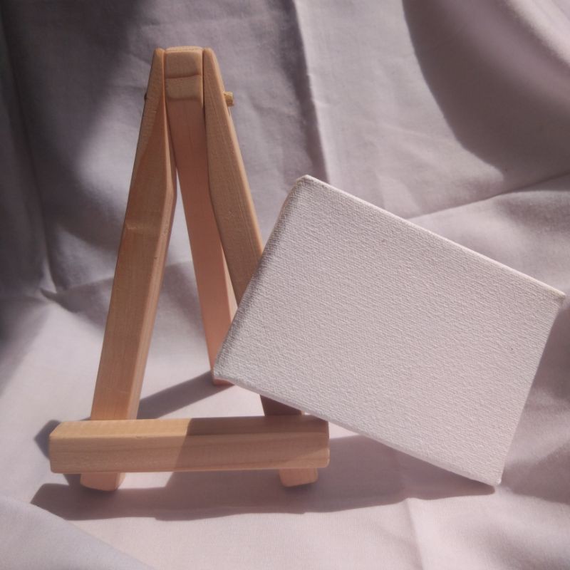 Jual kanvas mini set ukuran 7x10 plus easel kecil canvas board mini ...