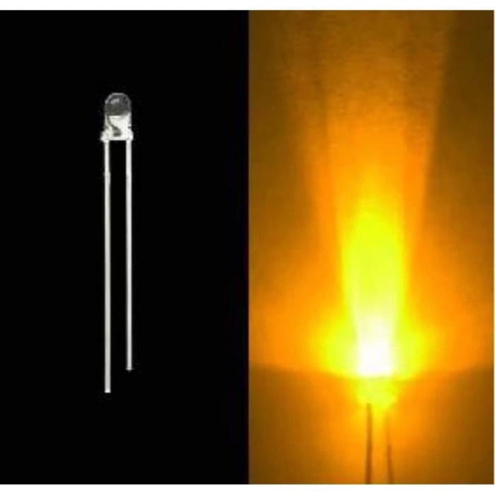 Jual LED 5 mm Kuning Body Clear Bening 5mm P-Kuning Sorot fokus ...