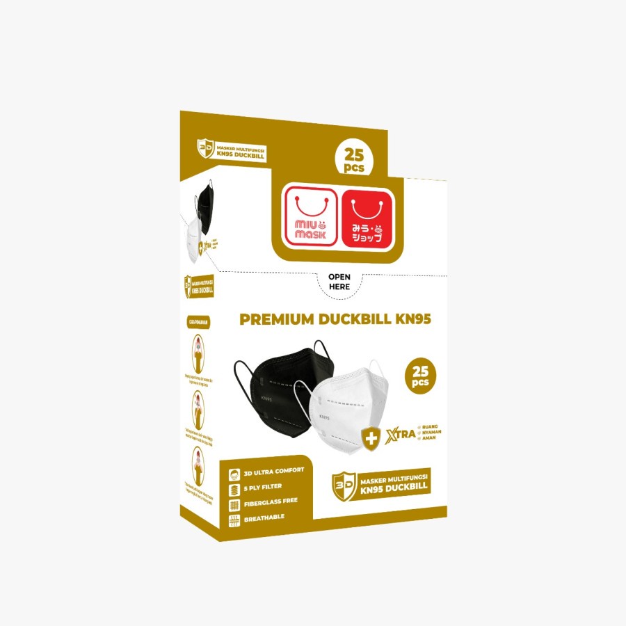 Jual MIU MASK PREMIUM DUCKBILL KN95 Masker MIU KN95 5 PLY ISI 12 Pcs ...